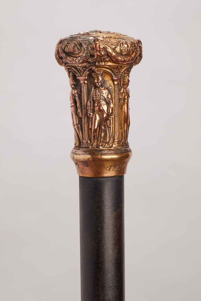 Metal Handle Walking Stick, Austria, 1910 For Sale at 1stDibs