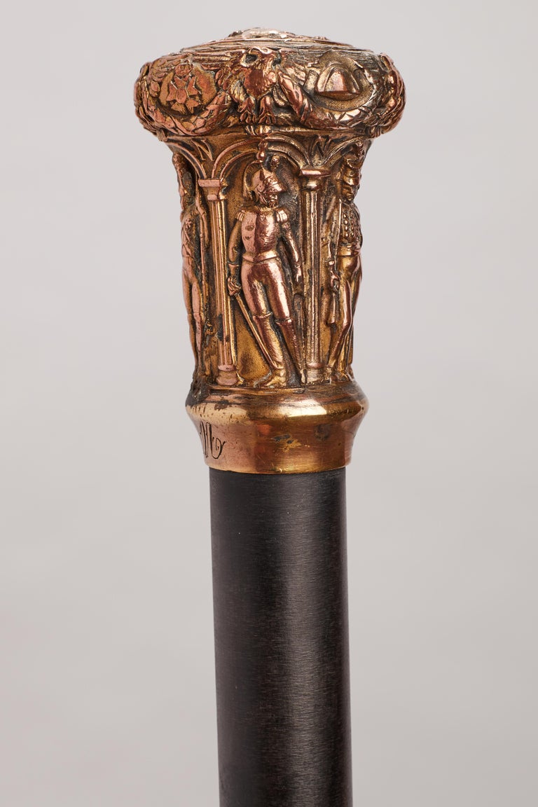 Metal Handle Walking Stick, Austria, 1910 For Sale at 1stDibs