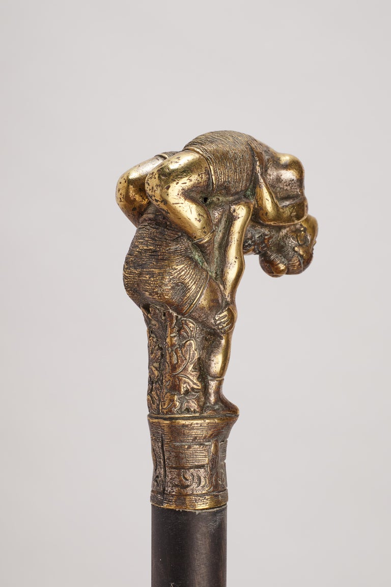 Metal Handle Walking Stick, France, 1900 For Sale at 1stDibs