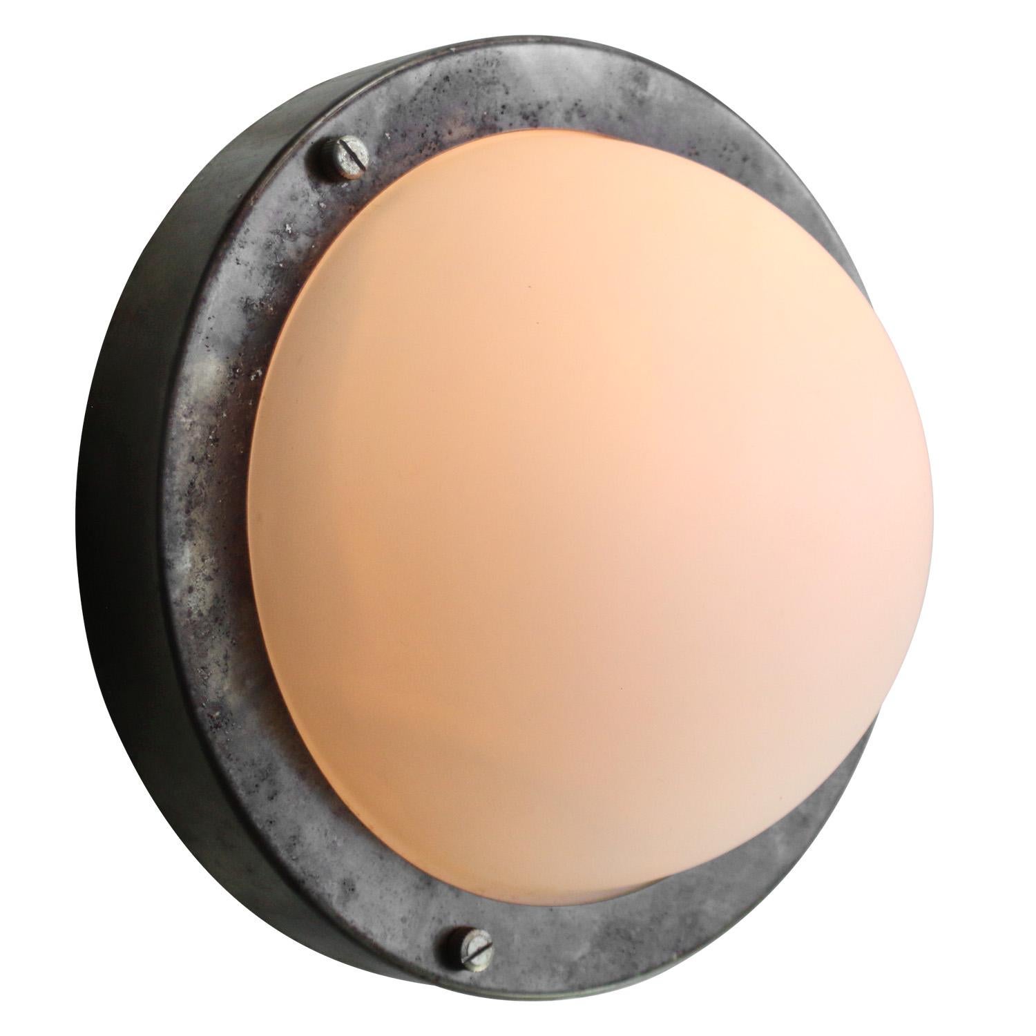 Metal Industrial Mat Frosted Glass Wall Ceiling Lamps For Sale at 1stDibs