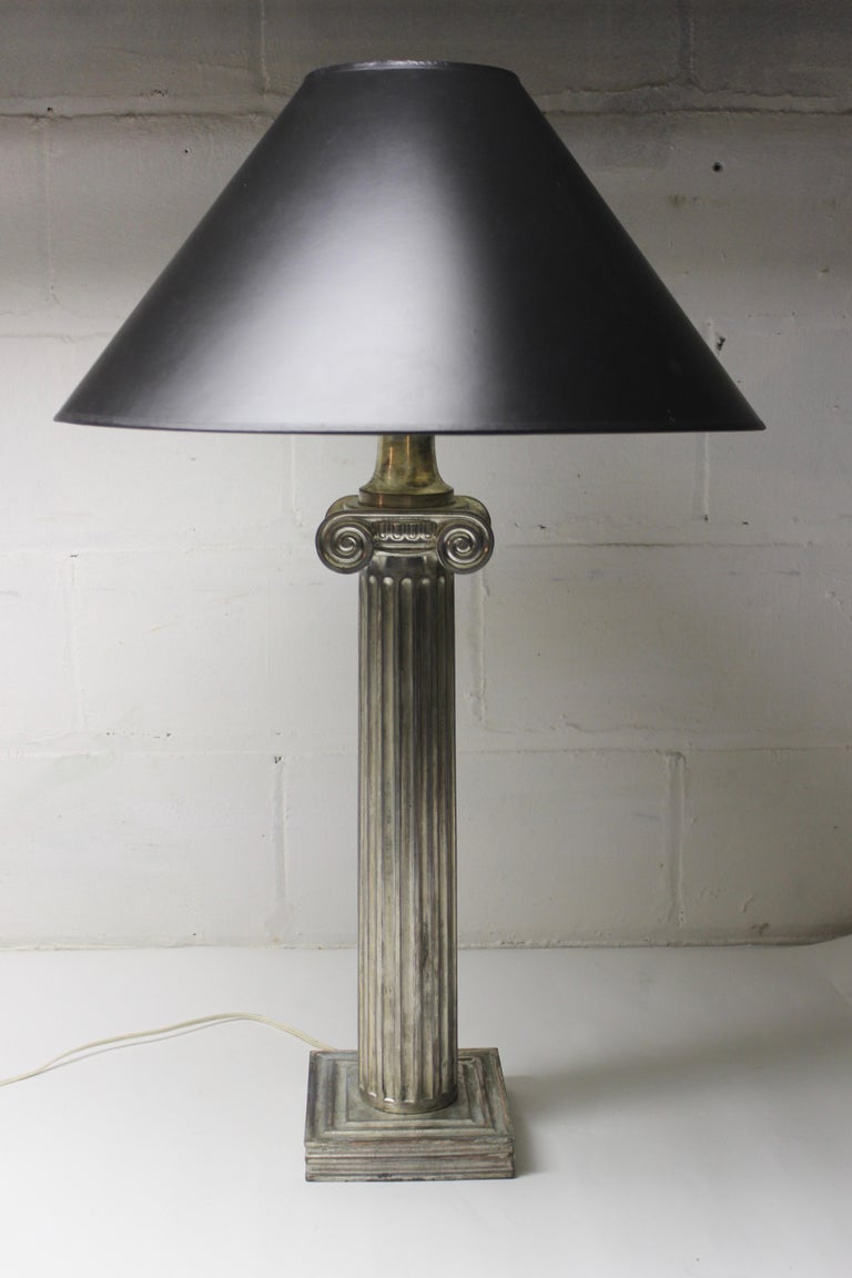 Metal Ionic Column Table Lamp at 1stDibs