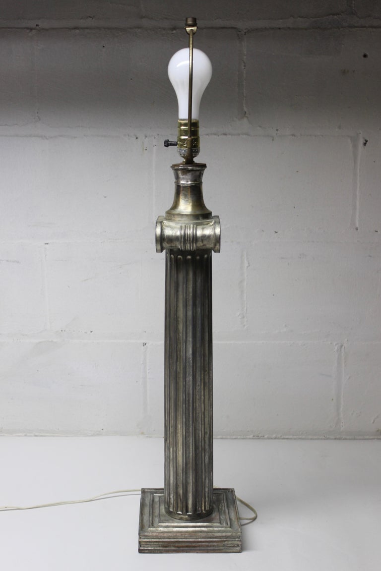 Metal Ionic Column Table Lamp at 1stDibs