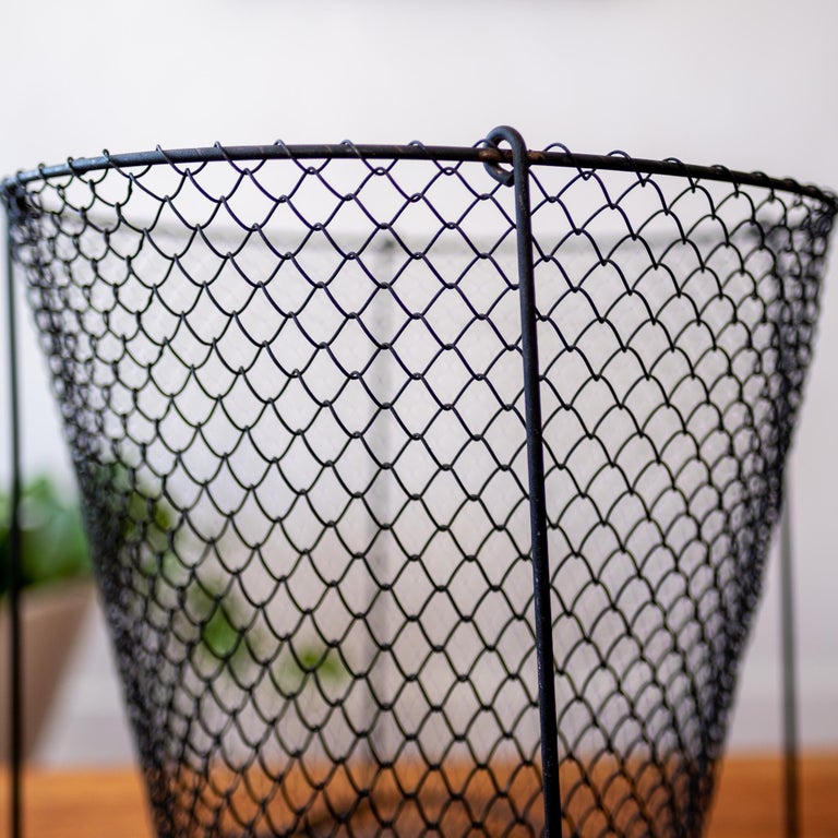 Metal Japanese Net Waste Paper Basket at 1stDibs