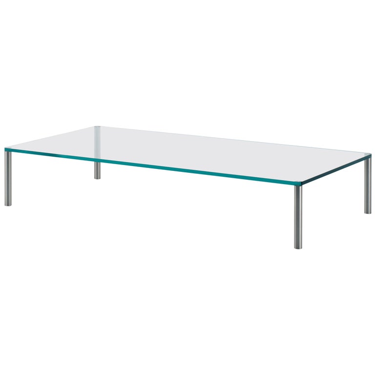 METAL Medium Low Table in Transparent Glass, by Piero Lissoni from Glas ...
