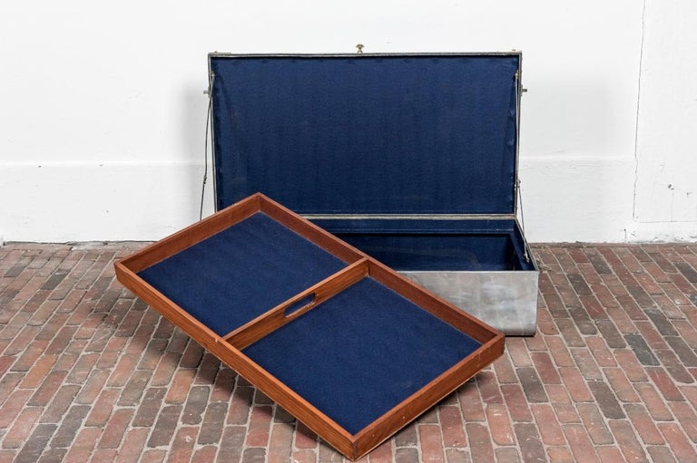 Metal Nautical Captains Trunk Aluminium and Brass Campaign Style For ...