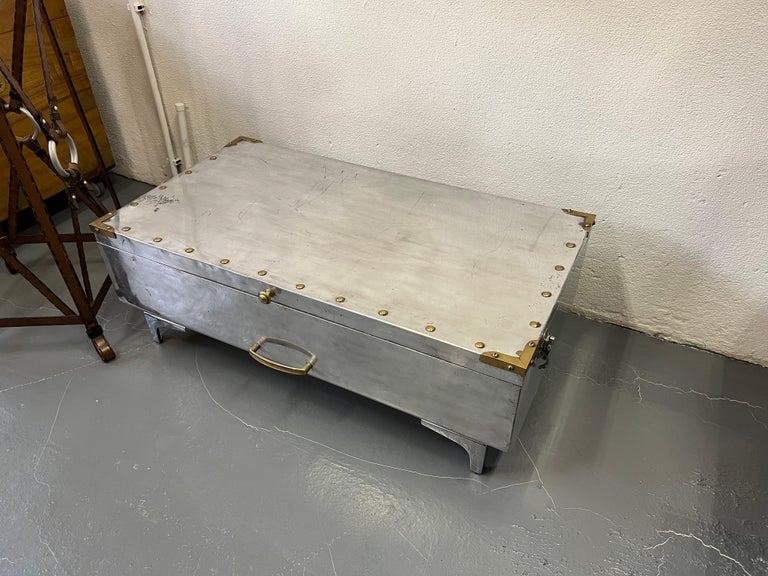 Metal Nautical Captains Trunk Aluminium and Brass Campaign Style For ...