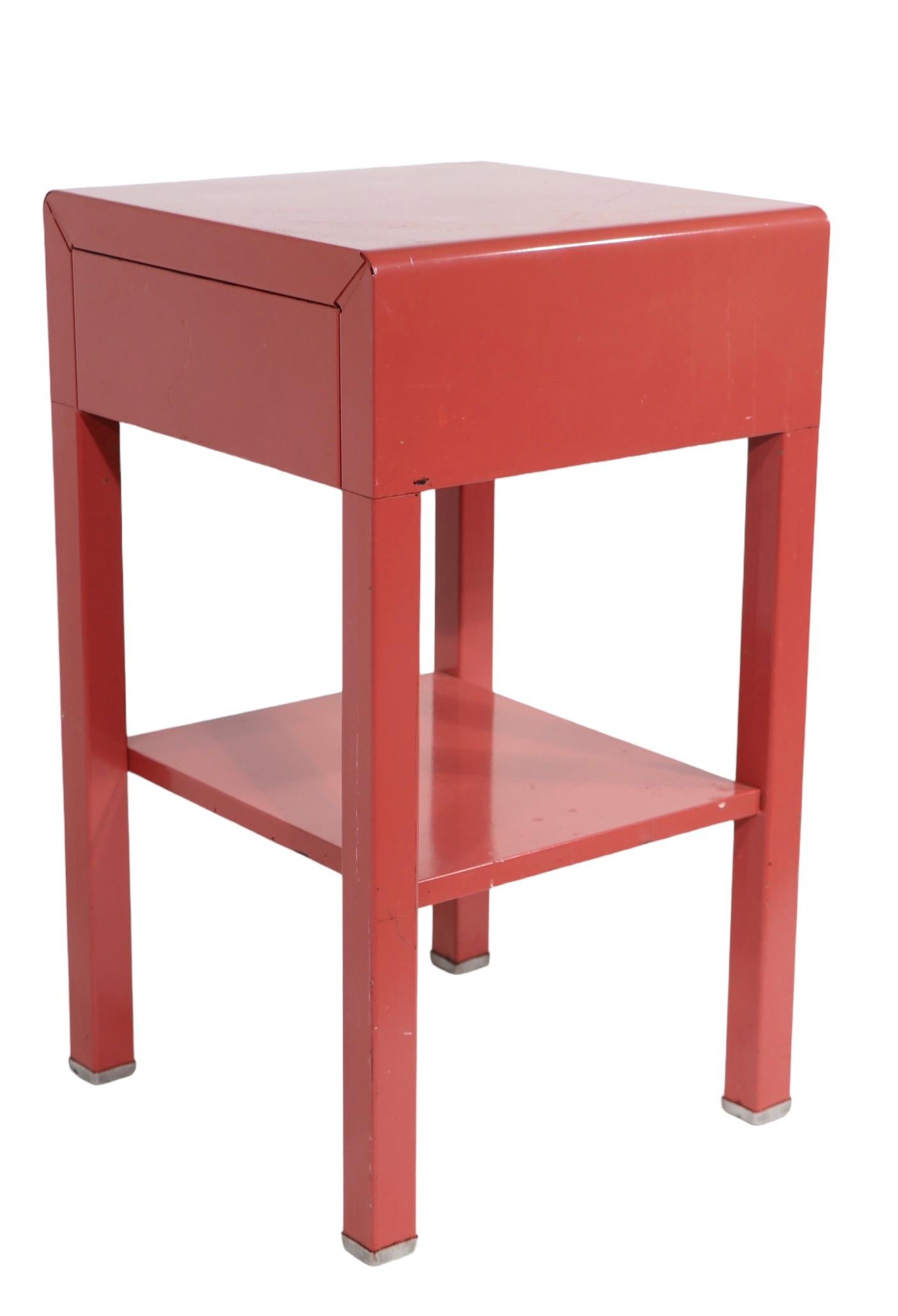 Metal Night Table by Norman Bel Geddes for Simmons Furniture Co. c ...