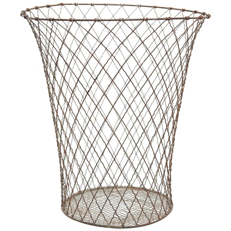 Metal Paper Bin, circa 1940 For Sale at 1stDibs