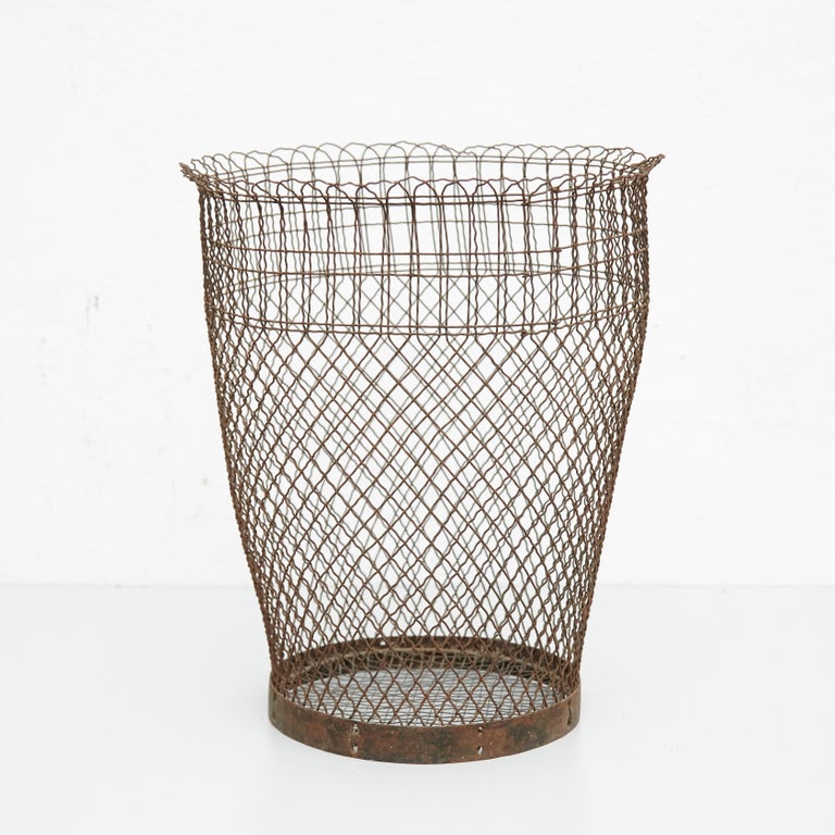 Metal Paper Bin, circa 1940 For Sale at 1stDibs
