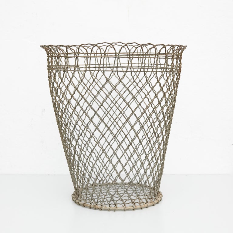 Metal Paper Bin, circa 1940 For Sale at 1stDibs