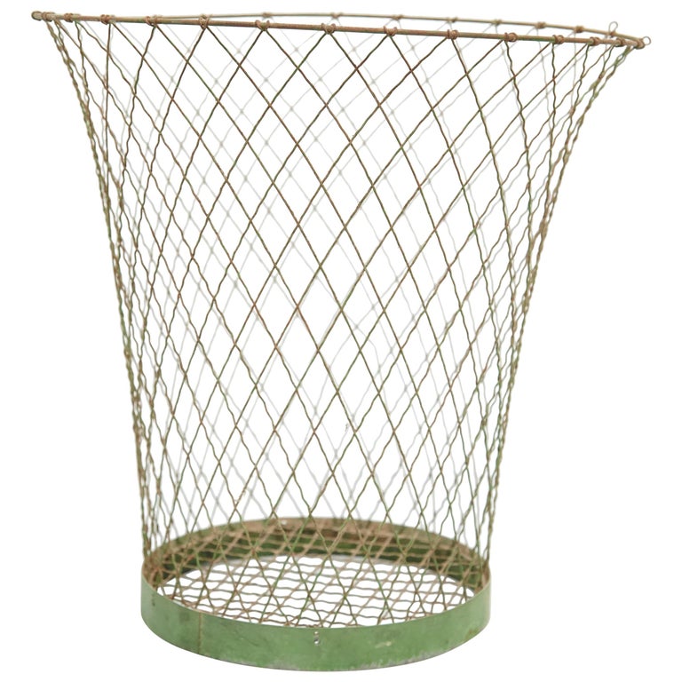 Metal Paper Bin, circa 1940 For Sale at 1stDibs