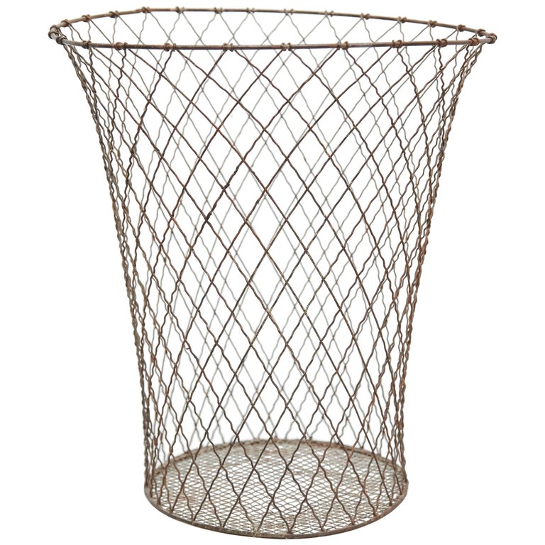 Metal Paper Bin, circa 1940 For Sale at 1stDibs