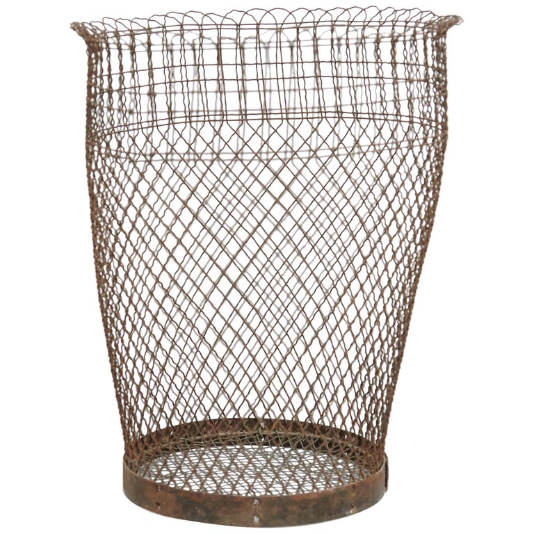 Metal Paper Bin, circa 1940 For Sale at 1stDibs