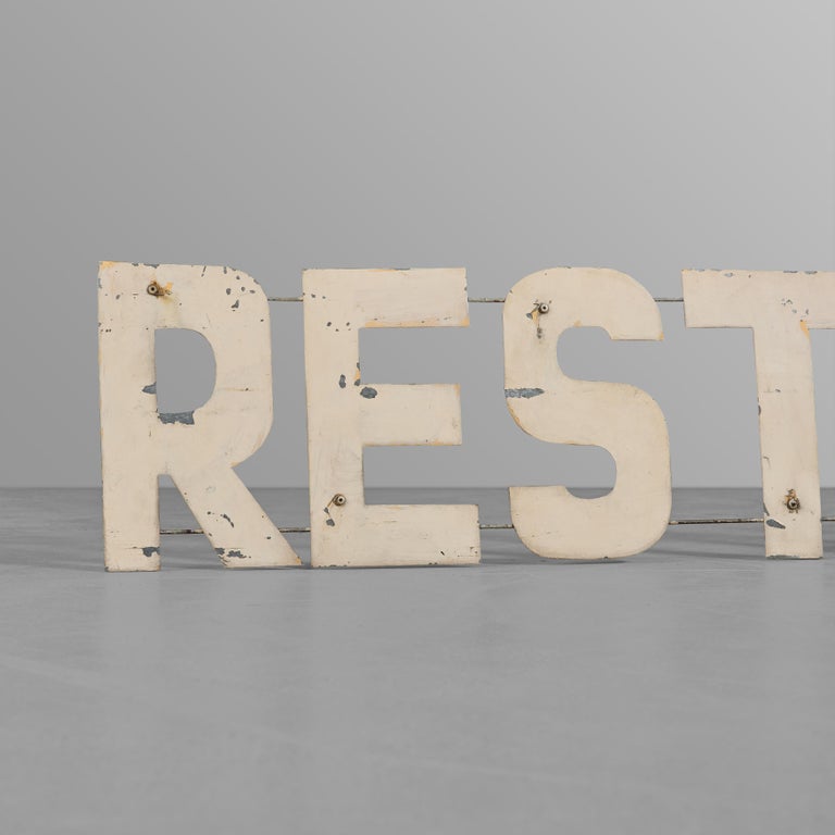 Metal Restaurant Sign For Sale at 1stDibs