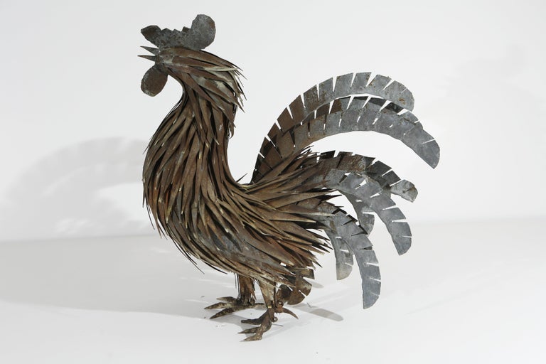 Metall-Skulptur eines Hahns im Angebot bei 1stDibs