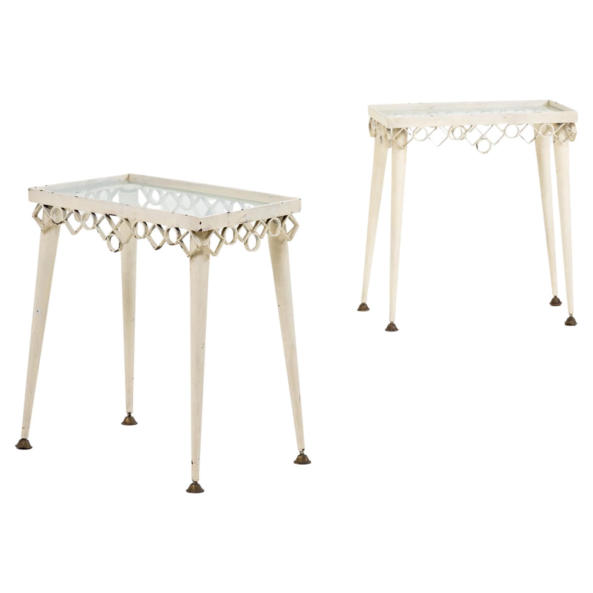 Metal Side Tables, Italy, 1950s at 1stDibs