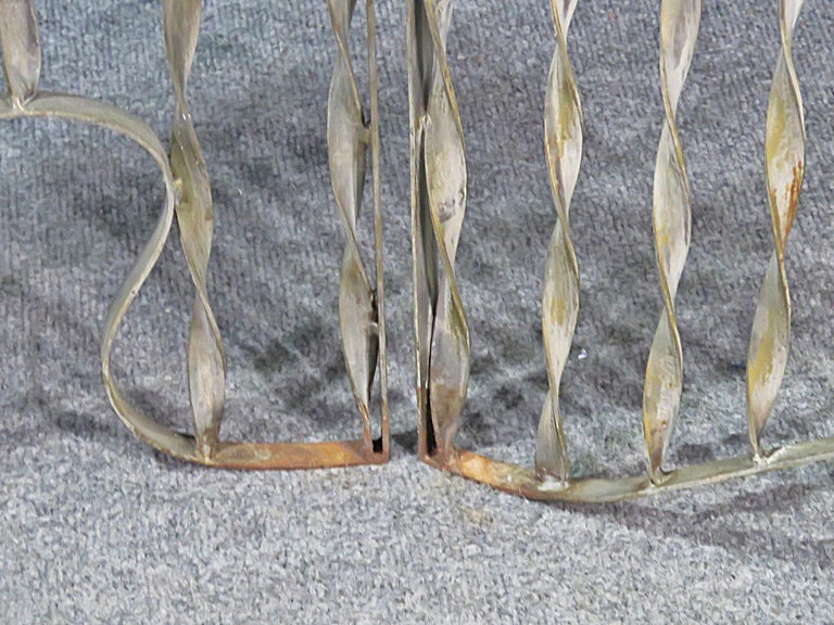 Metal Three Section Screen with Abstract Designs For Sale at 1stDibs