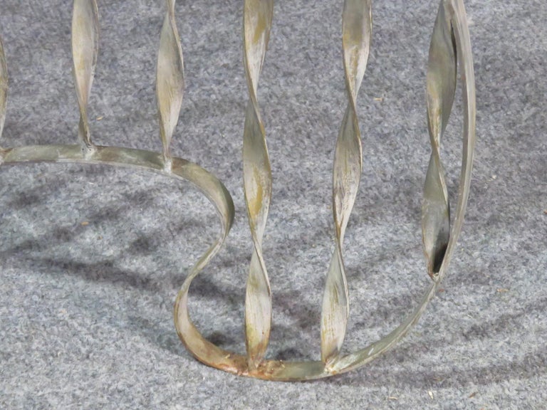 Metal Three Section Screen with Abstract Designs For Sale at 1stDibs