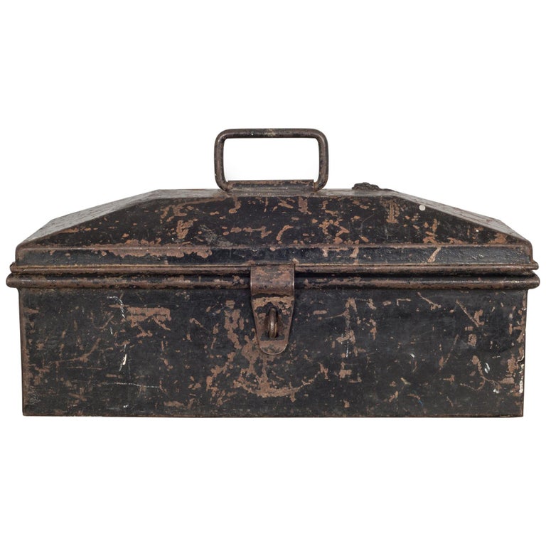 Metal Toolbox with Original Finish, circa 1930 For Sale at 1stDibs
