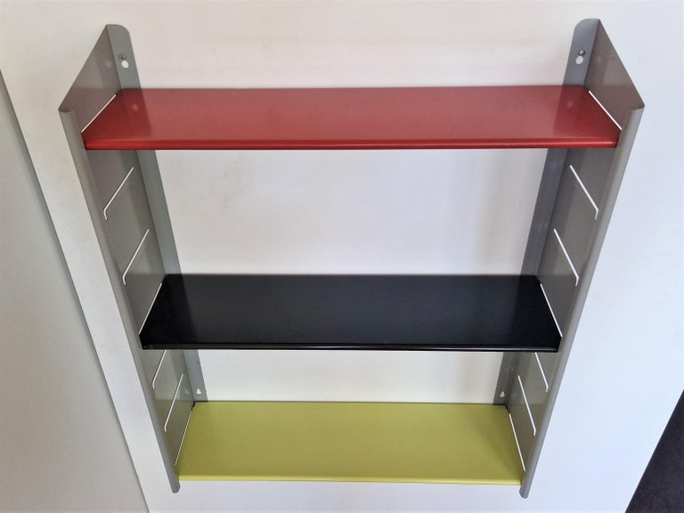 Metal Wall Mounted Shelving Unit by NVF, the Netherlands 1960's For ...