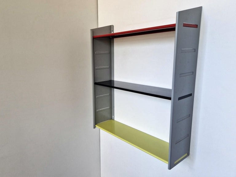 Metal Wall Mounted Shelving Unit by NVF, the Netherlands 1960's For ...