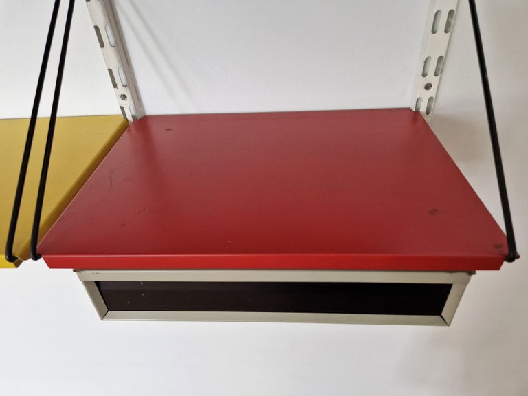 Metal Wall Unit in Red, Yellow and Blue by Tjerk Rijenga for Pilastro ...