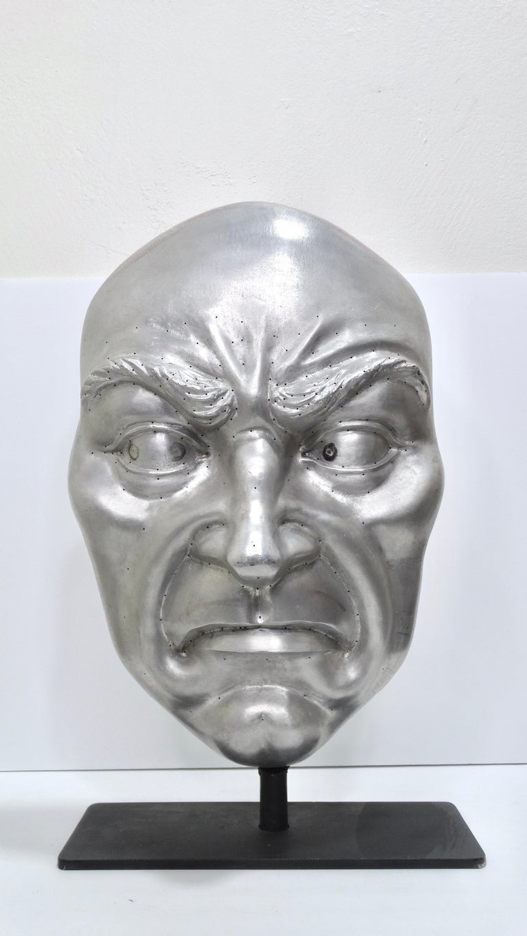 Metallic 'Angry Face' Sculpture For Sale at 1stDibs