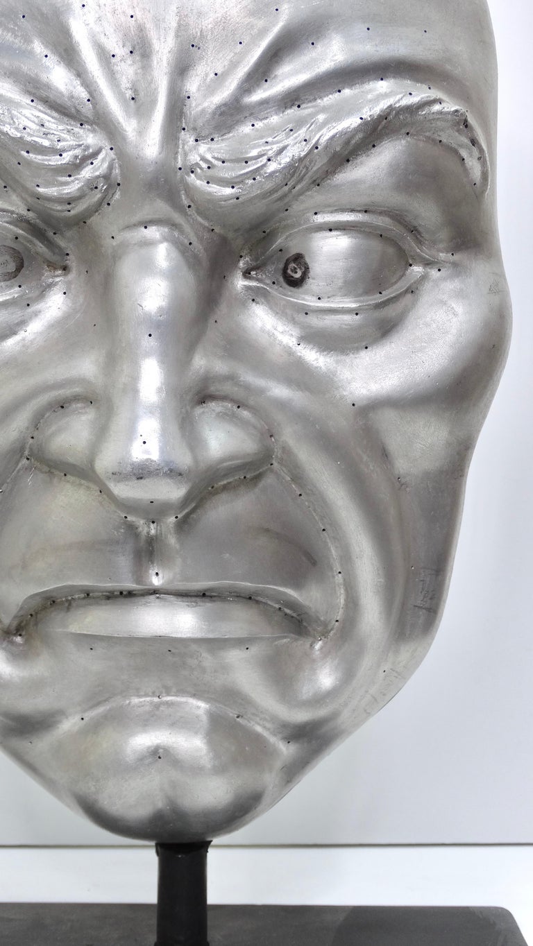 Metallic 'Angry Face' Sculpture For Sale at 1stDibs