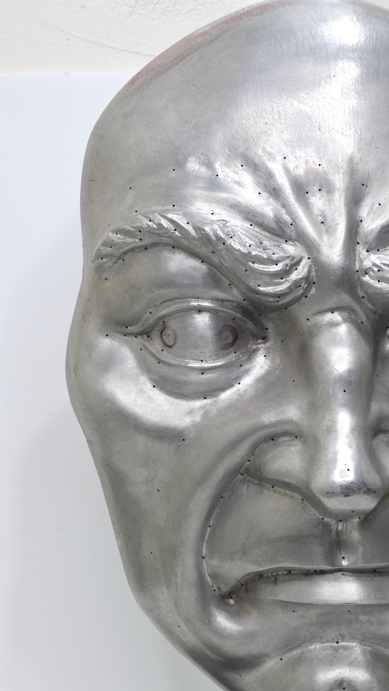 Metallic 'Angry Face' Sculpture For Sale at 1stDibs