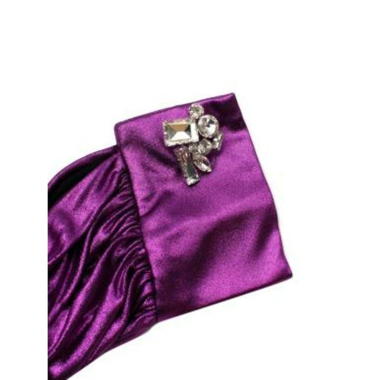 Metallic Fuchsia Draped Asymmetric Dress For Sale at 1stDibs