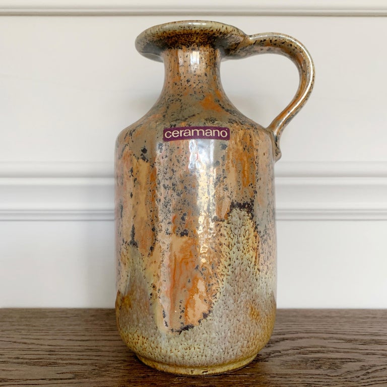 Metallic Gold Ceramano Vase, West Germany For Sale at 1stDibs