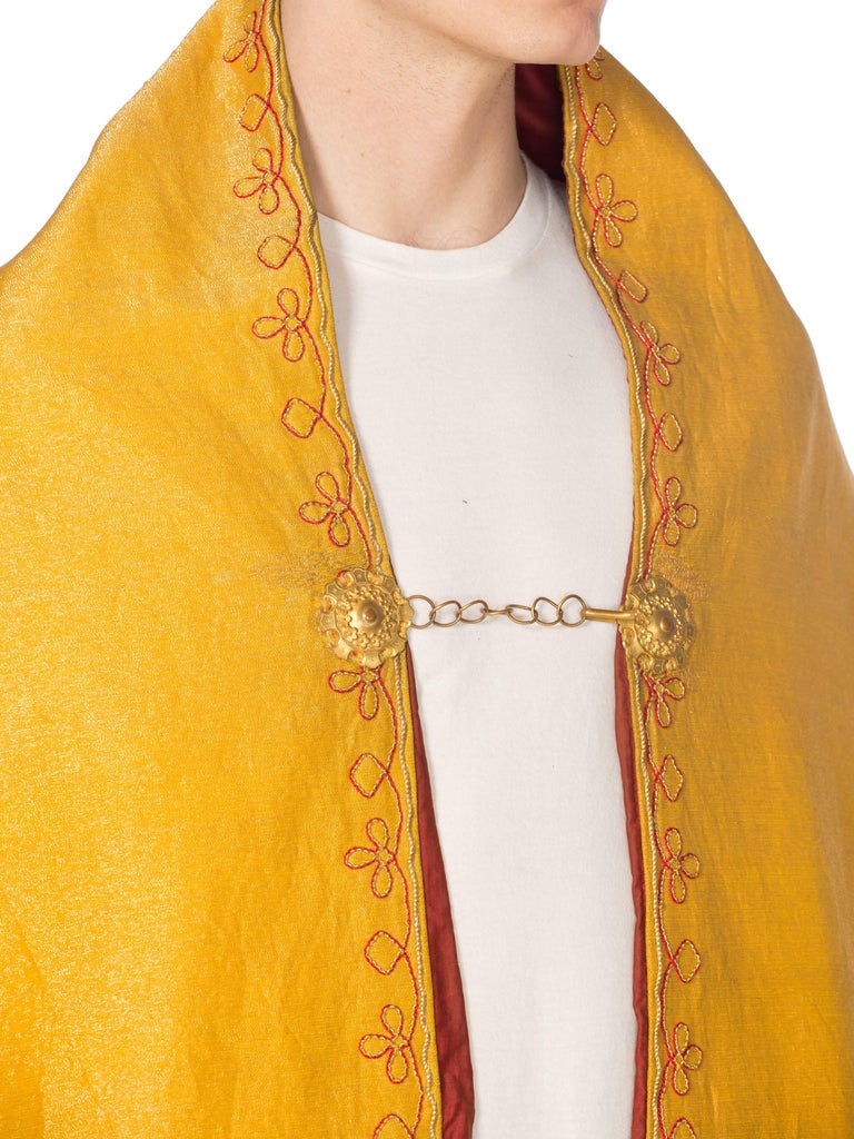 Victorian Gold and Cotton Embroidered Catholic Mantle Cape With Fringe ...