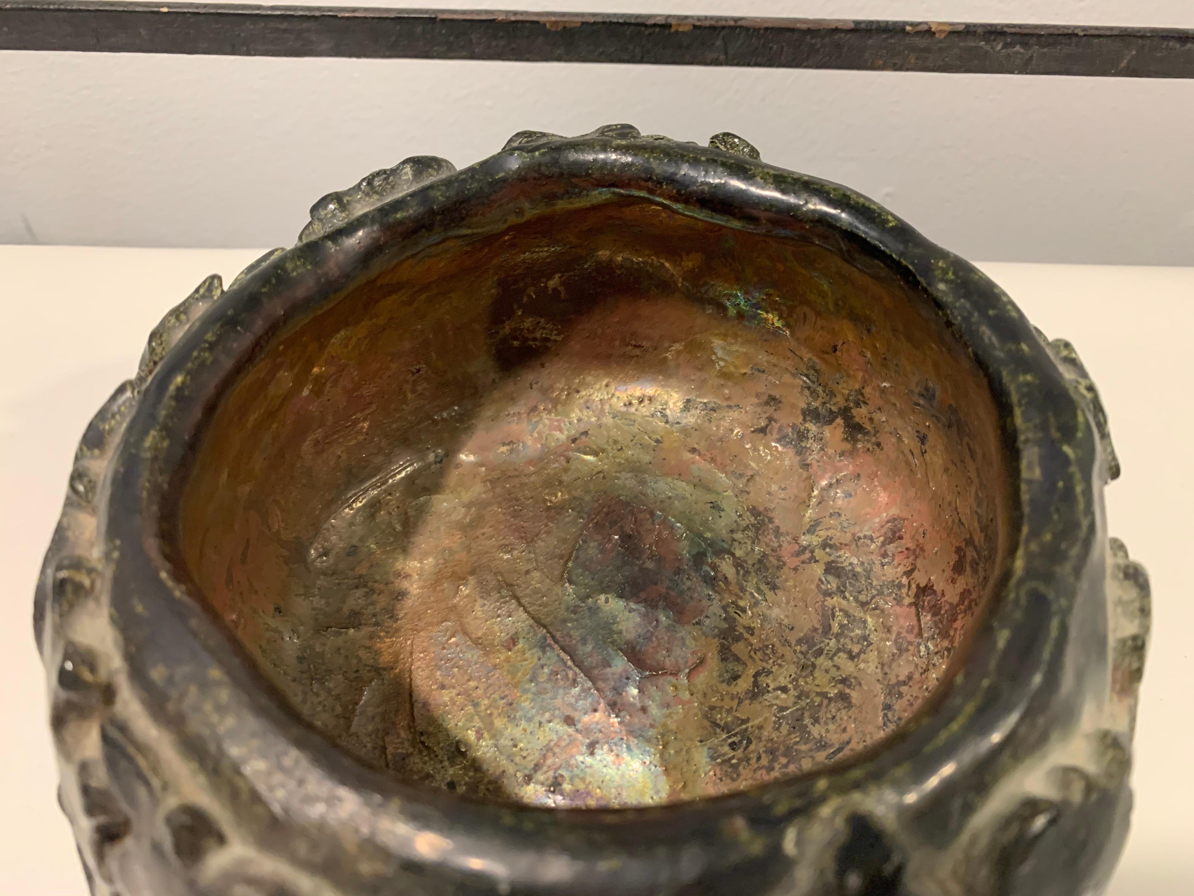 Metallic Lava Glazed Pottery Bowl For Sale at 1stDibs | moroccan ashtray