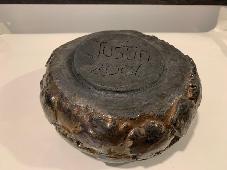 Metallic Lava Glazed Pottery Bowl For Sale at 1stDibs | moroccan ashtray