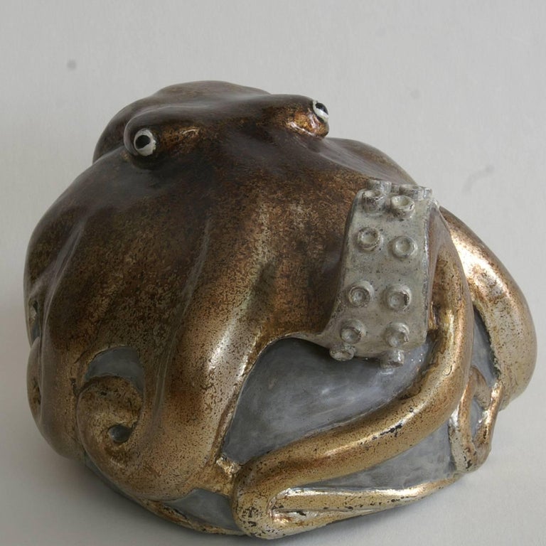 Metallic Octopus Sculpture For Sale at 1stDibs