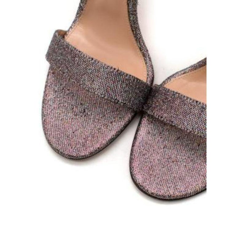 Metallic Purple Heeled Strappy Sandals For Sale at 1stDibs