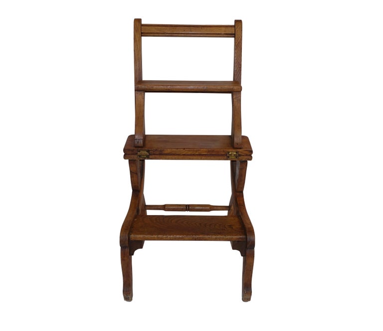 Metamorphic Eastlake Oak Chair Library Steps, American, circa 1870 at ...