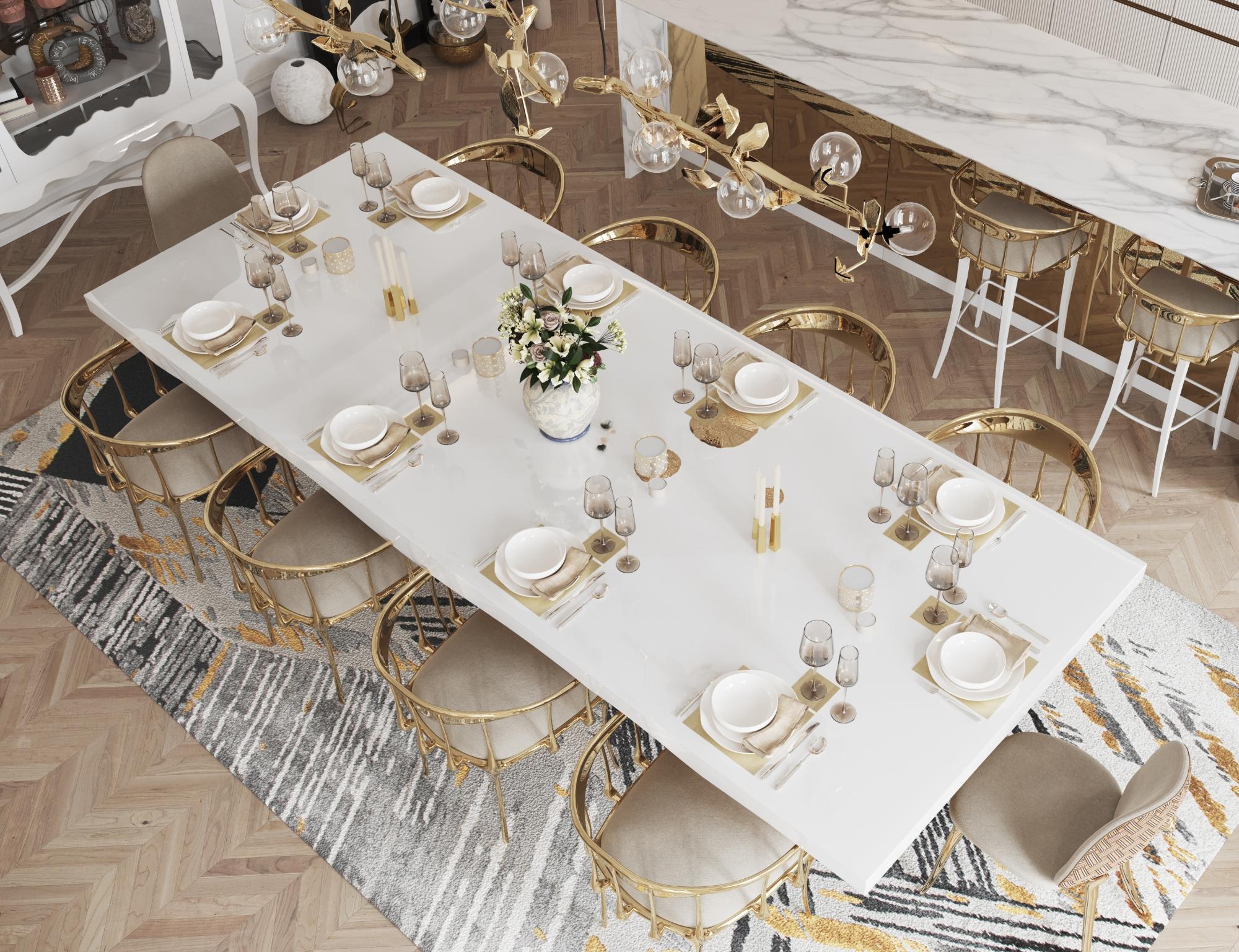 Metamorphosis Dining Table - Hand Hammered Brass and Wood - Boca do ...