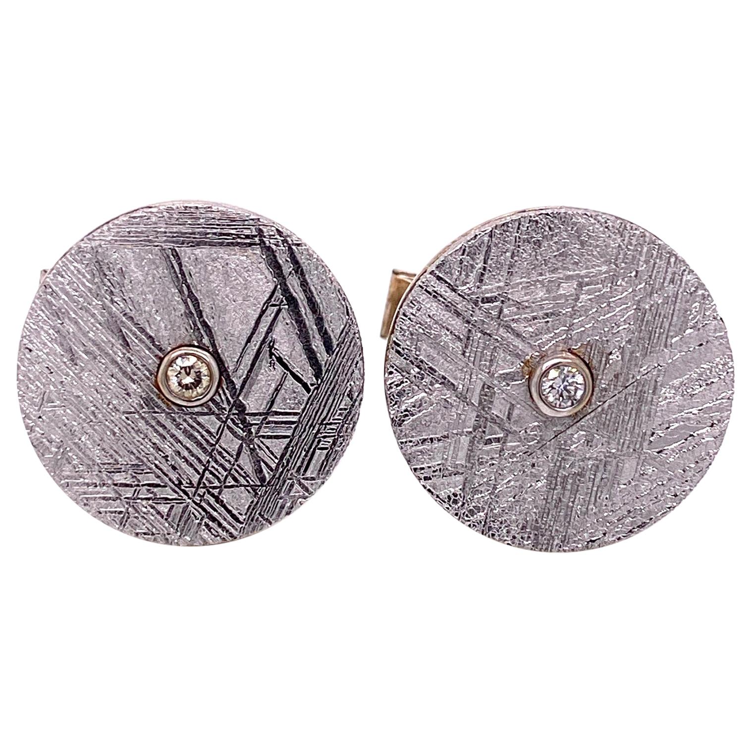 Square Cable Meteorite Cufflinks in Silver with 18 Karat Gold 'Limited ...