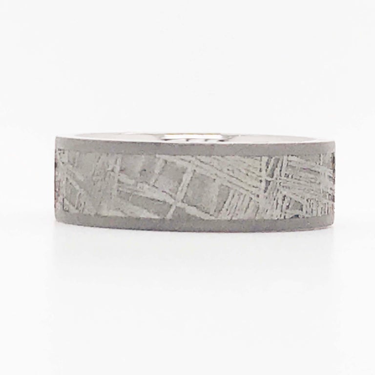 Meteorite Titanium Men's Band, Distressed Finish Comfort Fit Wedding ...