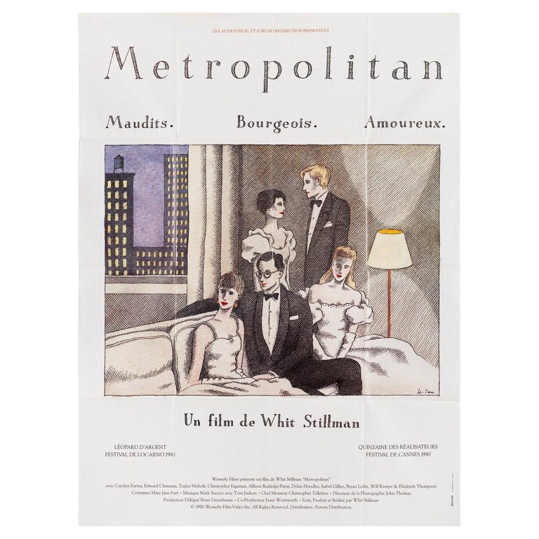 Metropolitan 1990 French Grande Film Poster For Sale at 1stDibs