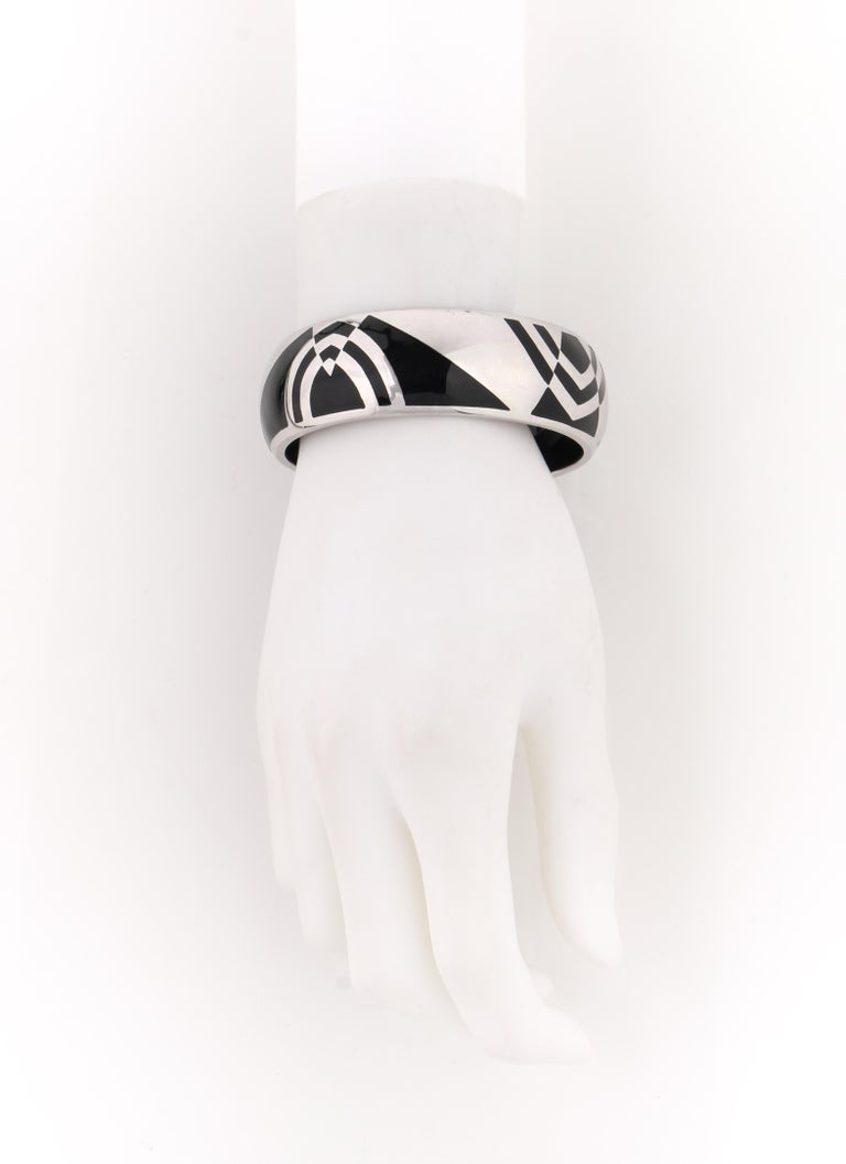 METROPOLITAN MUSEUM OF ART Deco Black Enamel Sterling Silver Bangle ...