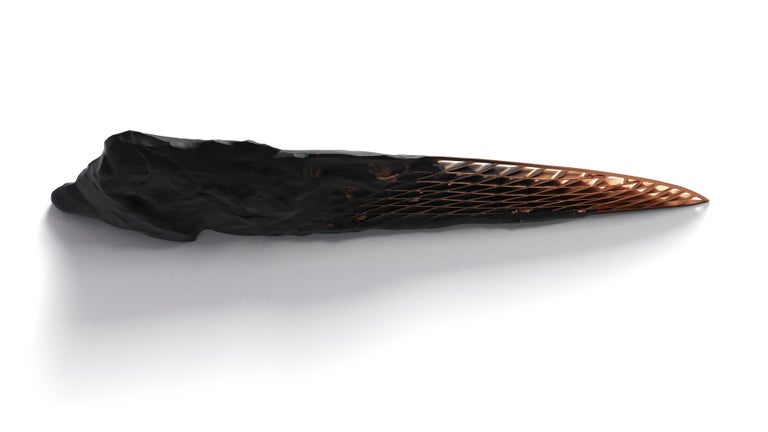 Metsidian Wall Shelf Made in Obsidian with Copper Finish on Top by ...