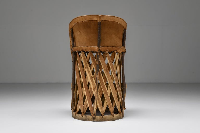 Mexican Art Populaire Bar Stools, Leather and Wood, 1970s For Sale at ...