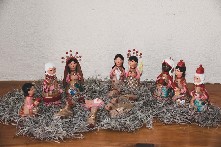 Mexican Artisanal Clay Nativity Set Folk Art Christmas Decoration ...