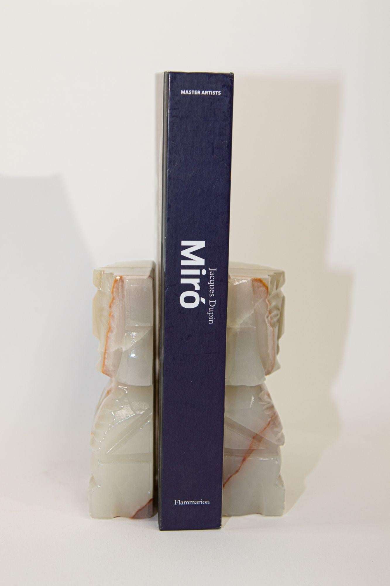 Mexican Aztec Mayan Figure Onyx Book Ends at 1stDibs