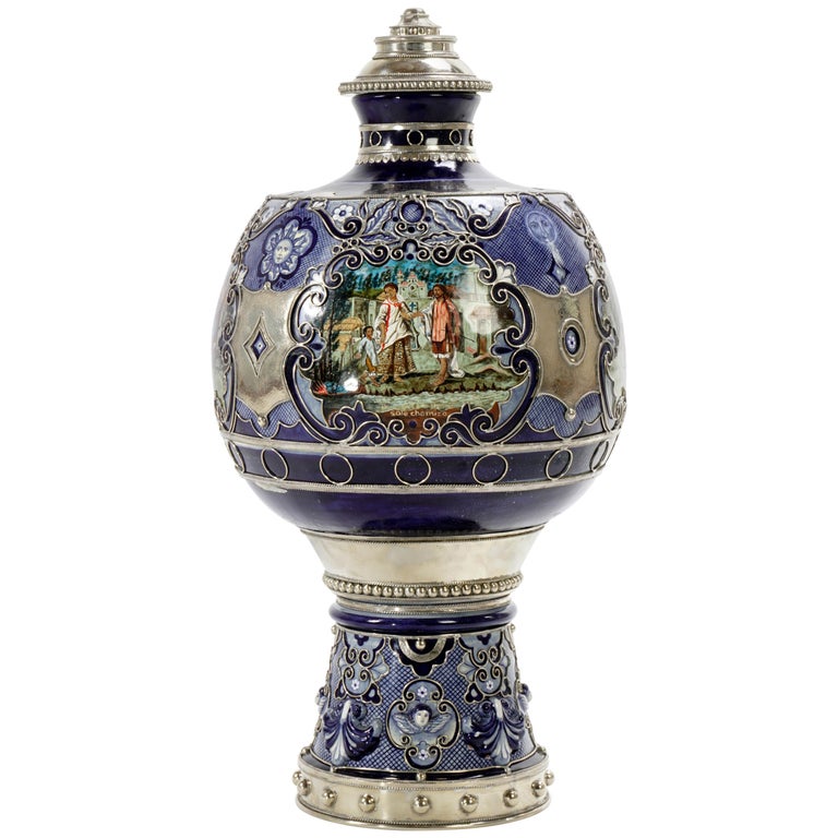 Mexican Caste System Jar, Ceramic and White Metal 'Alpaca', Handmade at ...