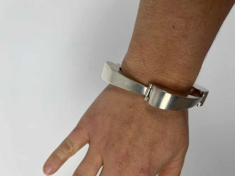 Mexican Curved Link Bracelet, Sterling Silver, Heavy Silver Bracelet ...