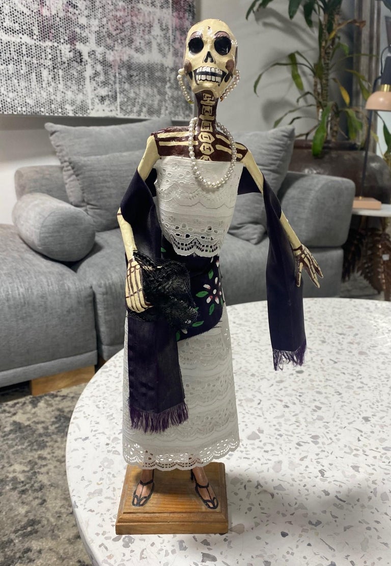 Mexican Dia De Los Muertos Day of the Dead La Catrina Folk Art Figure ...