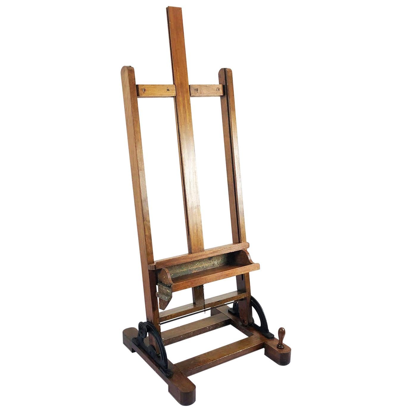 Mexican Early 1950 Wood Adjustable Artist Easel at 1stDibs